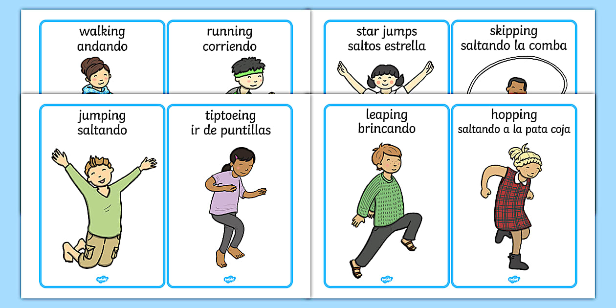 👉 PE Physical Action Word and Picture Cards - PE Physical Action Word and