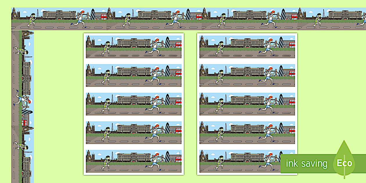 The London Marathon Display Borders (teacher made) - Twinkl
