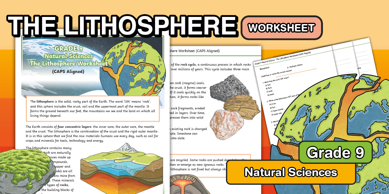 Grade 9 - NS - Term 4 - The Lithosphere - Worksheet (CAPS)