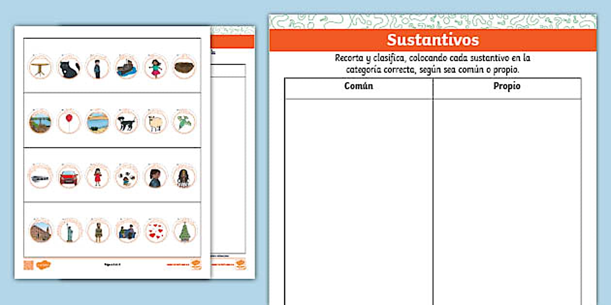 Guía de trabajo: Clasificación de sustantivos comunes y propios