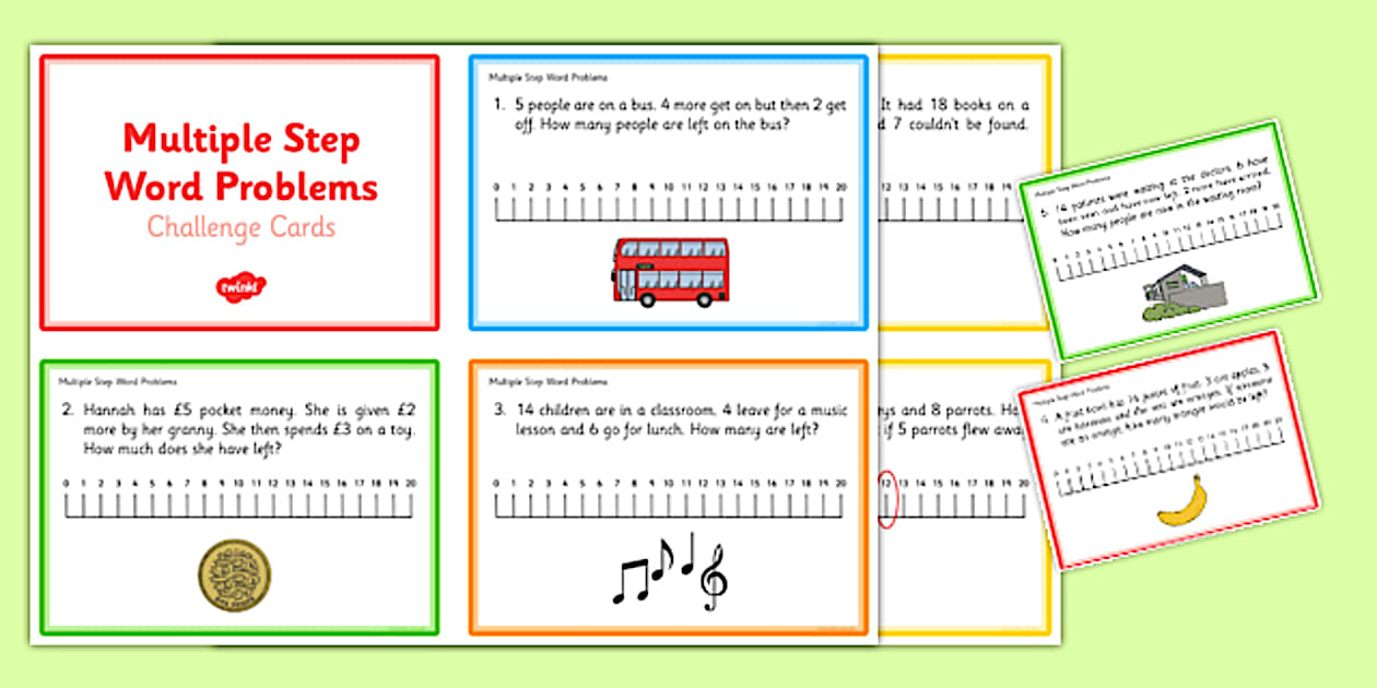 Editable Multiple Step Word Problems (teacher made) - Twinkl