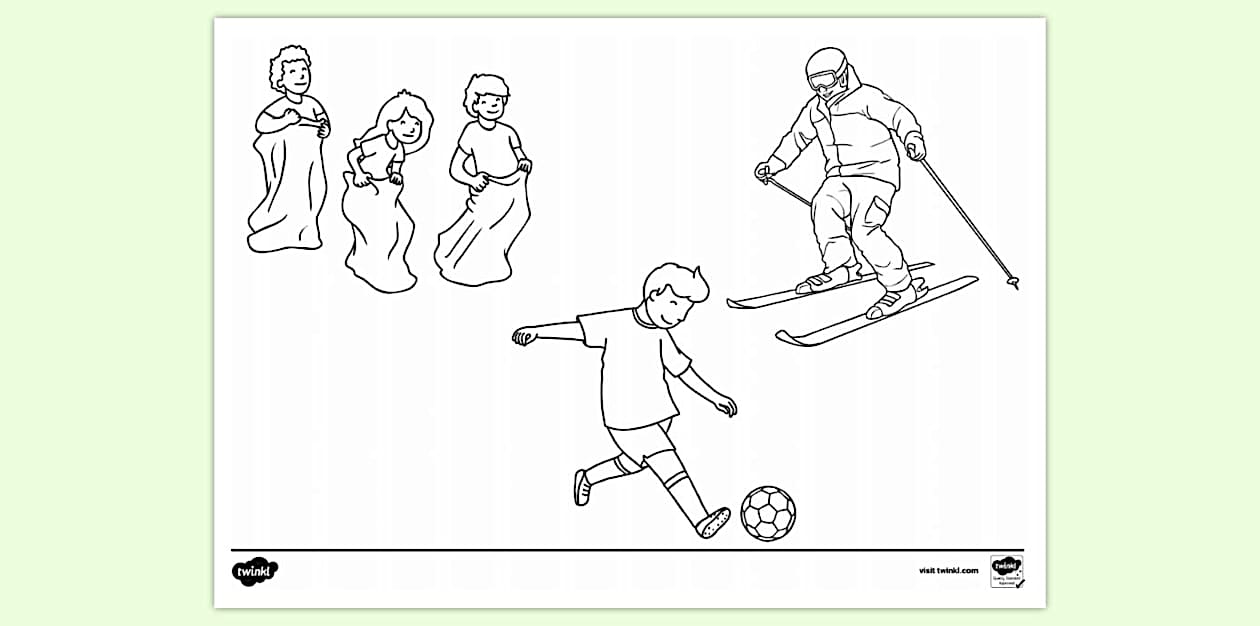 Printable Colouring Page of Sports | Colouring Sheets