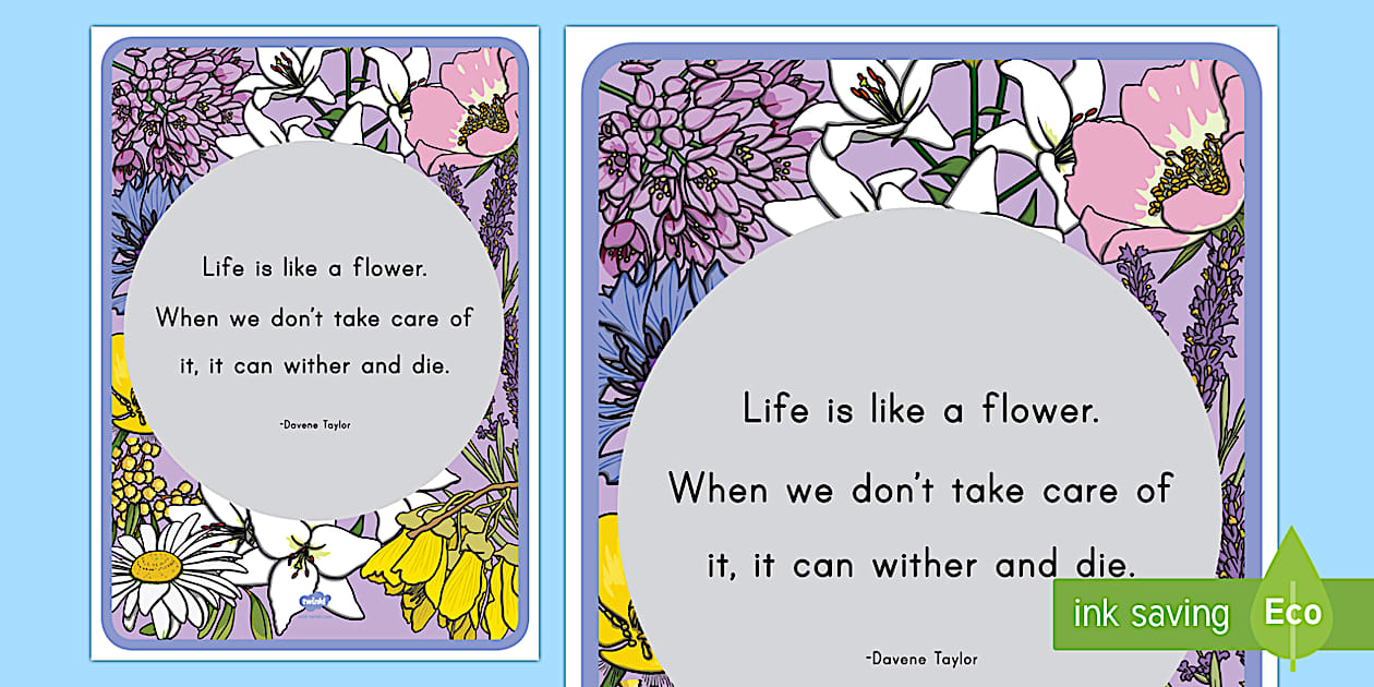 Floral Inspirational Quote Taylor Display Poster