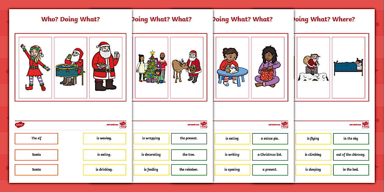 Christmas Colourful Semantics Cut Up Sentences Activity
