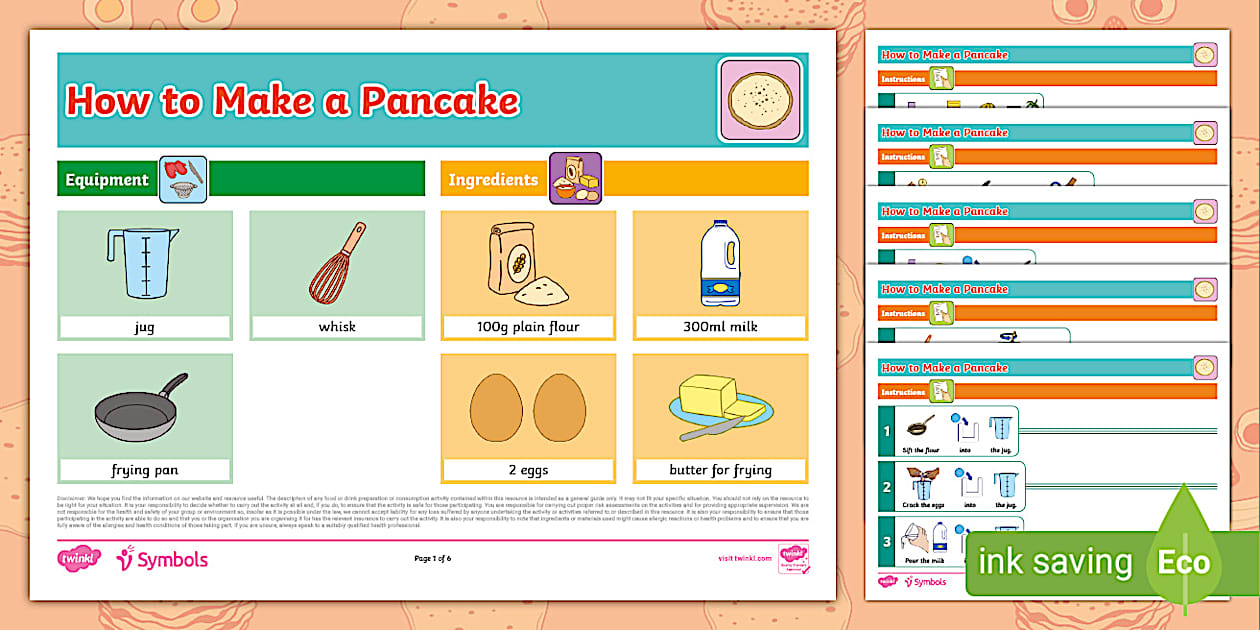 Twinkl Symbols: How to Make a Pancake (teacher made)