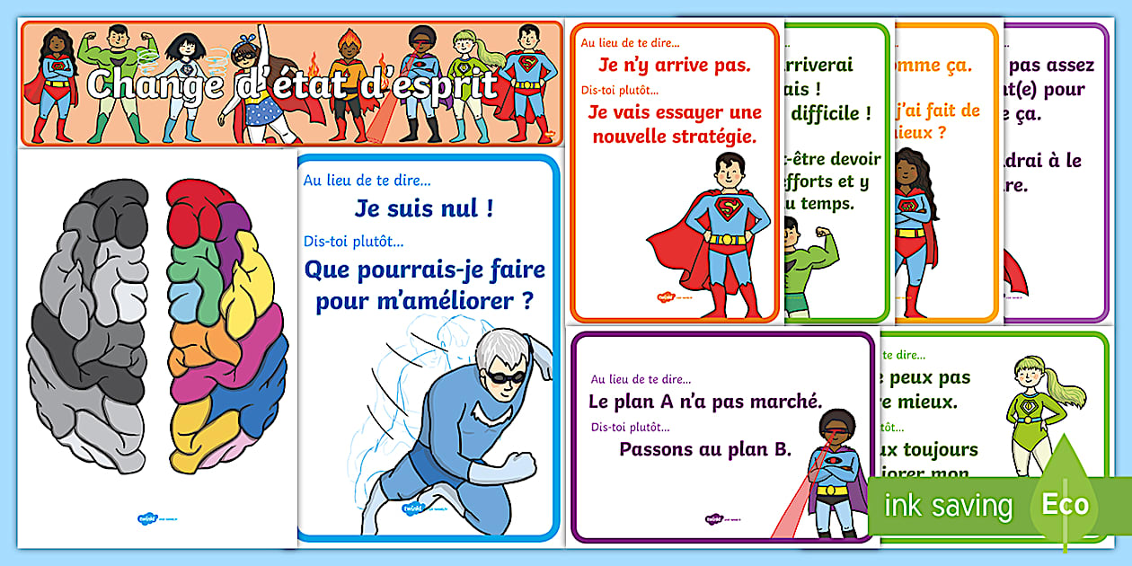 Pack d'affichage : Les super héros - L'état d'esprit de développement