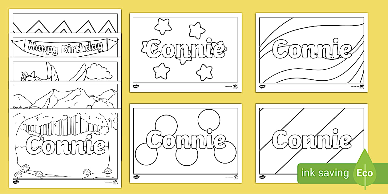 Connie Name Simple Colouring Activity Sheet | Twinkl | KS1