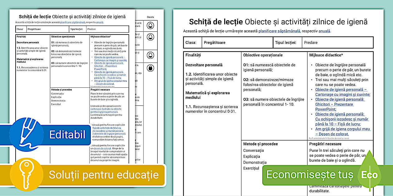 Obiecte și activități zilnice de igienă personală Lecție