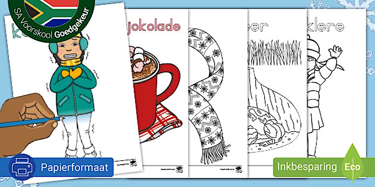 Winter Inkleurbladsye (l'enseignant a fait) - Twinkl