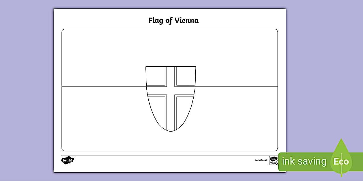 Vienna Flag Colouring Page (Teacher-Made) - Twinkl