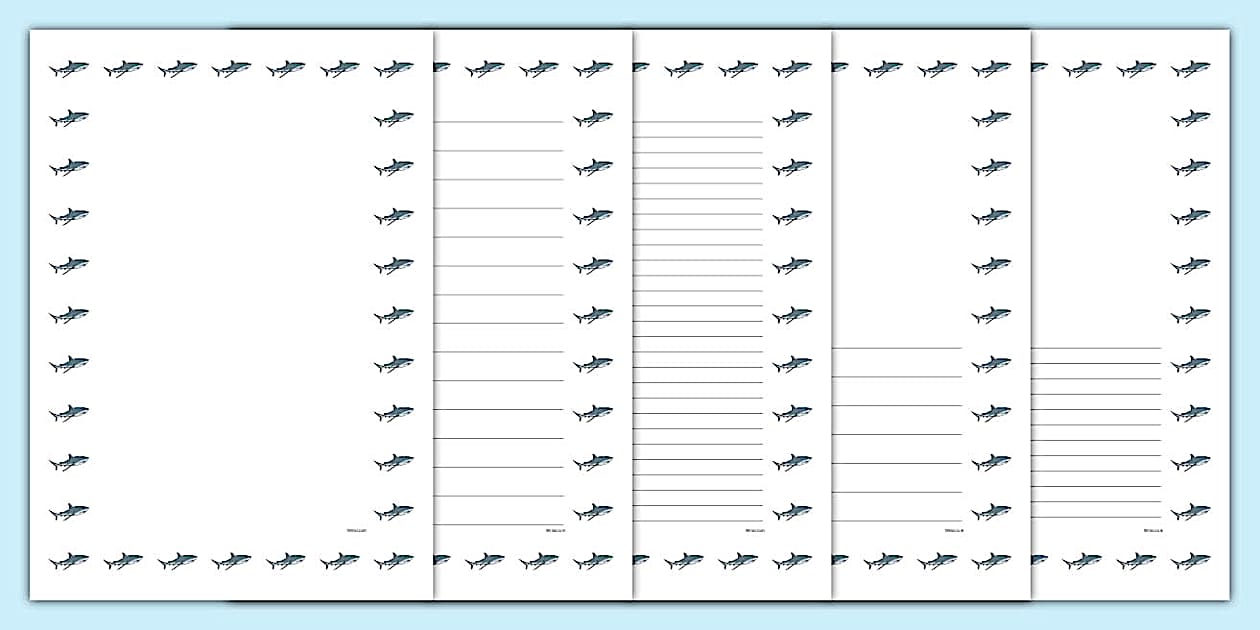 Shark Page Border Template | Primary Resources | KS1