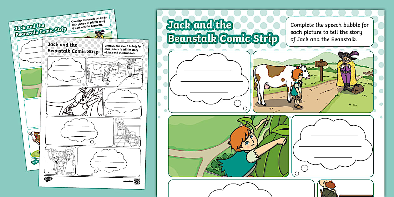 Jack and the Beanstalk Finish the Comic Strip Worksheet