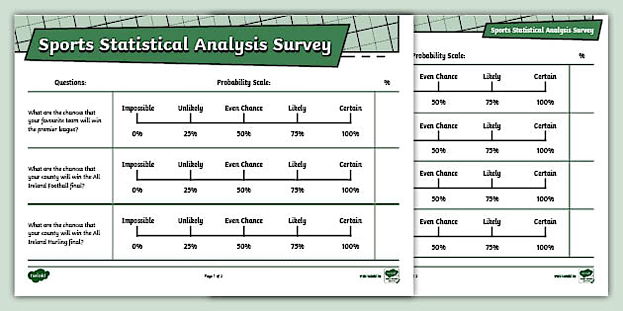 Sports Statistical Analysis Survey (teacher made) - Twinkl