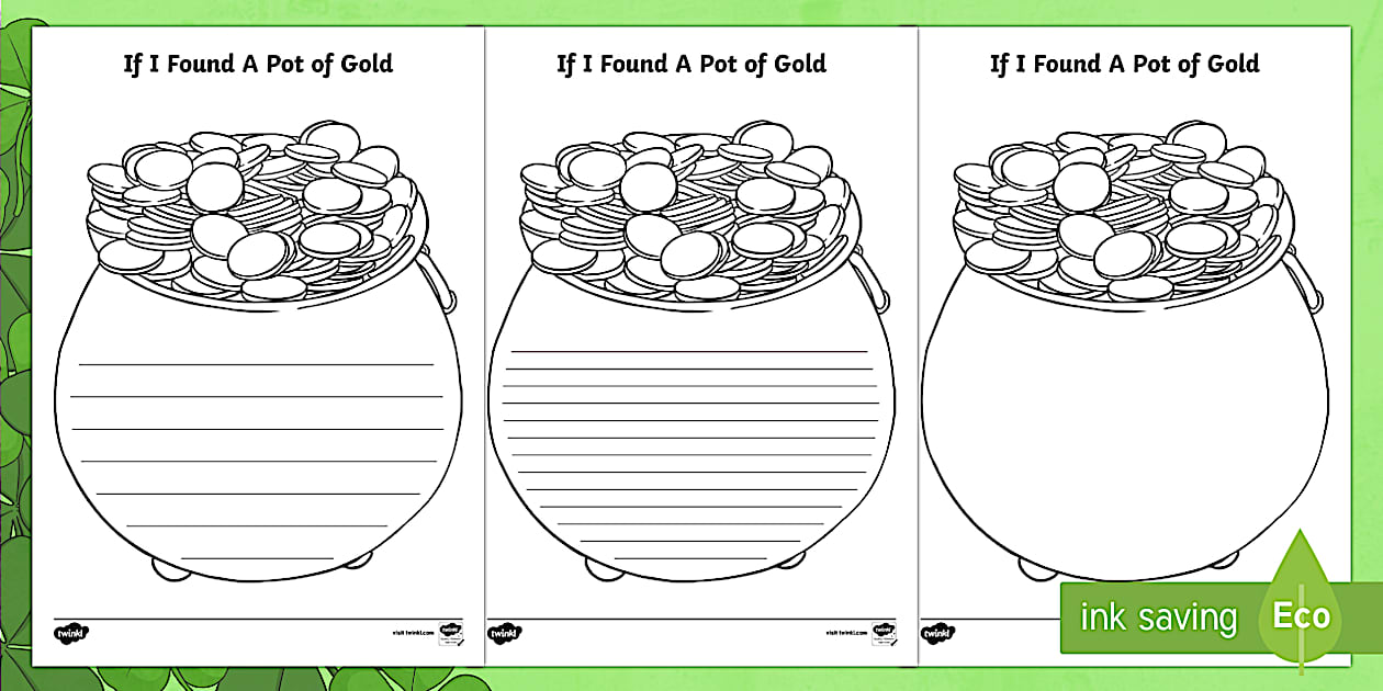 If I Found a Pot of Gold Writing Template - ROI - Twinkl
