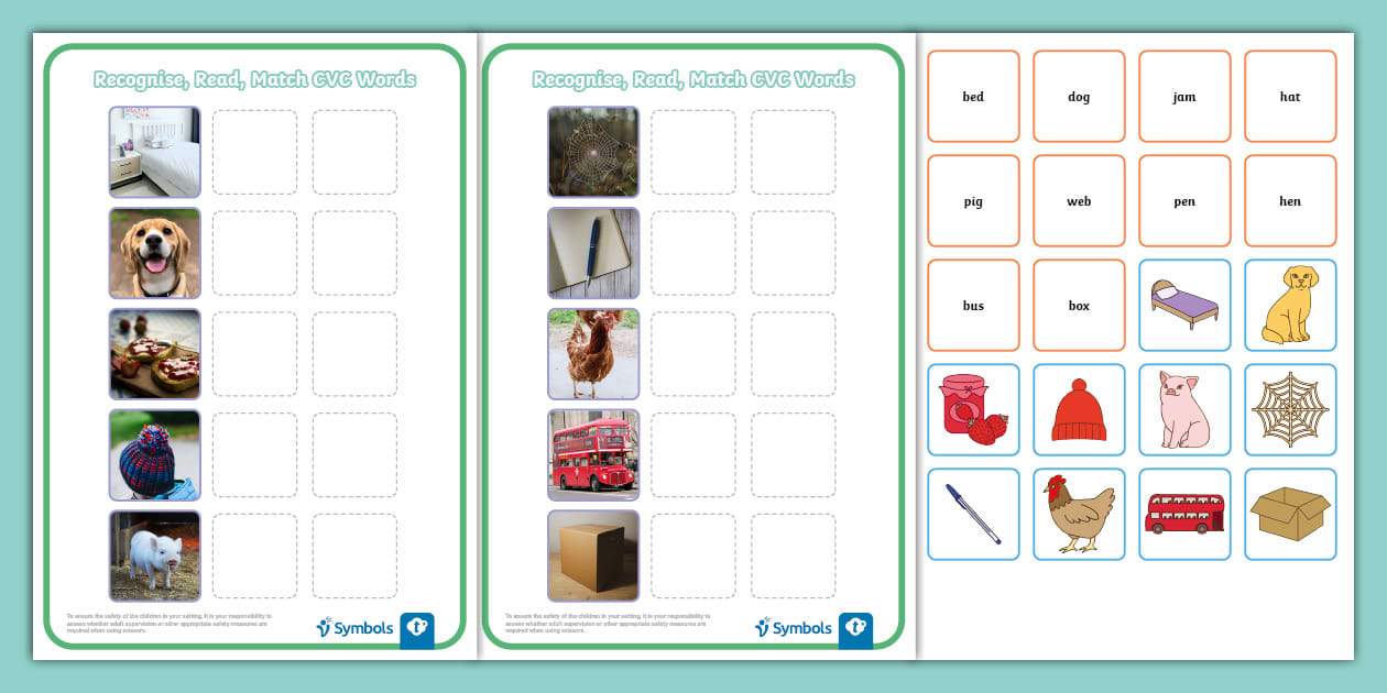 Twinkl Symbols: Recognise, Read, Match CVC Words - Twinkl