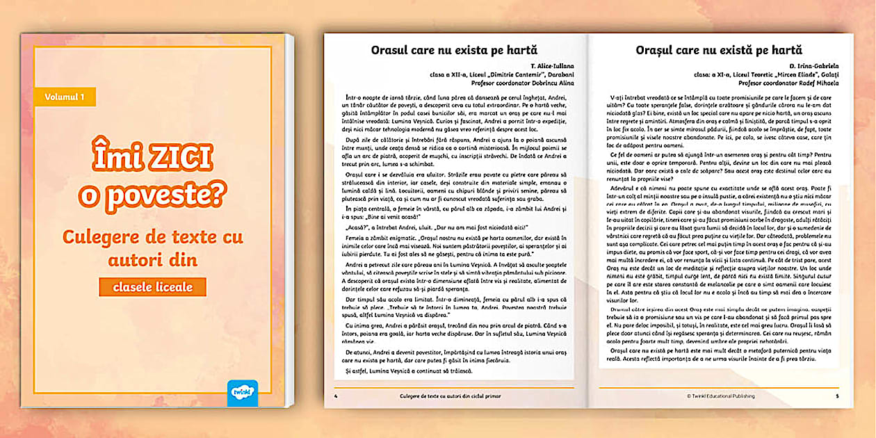 FREE! - Îmi ZICI o poveste? Culegere de texte cu autori din liceu(I)