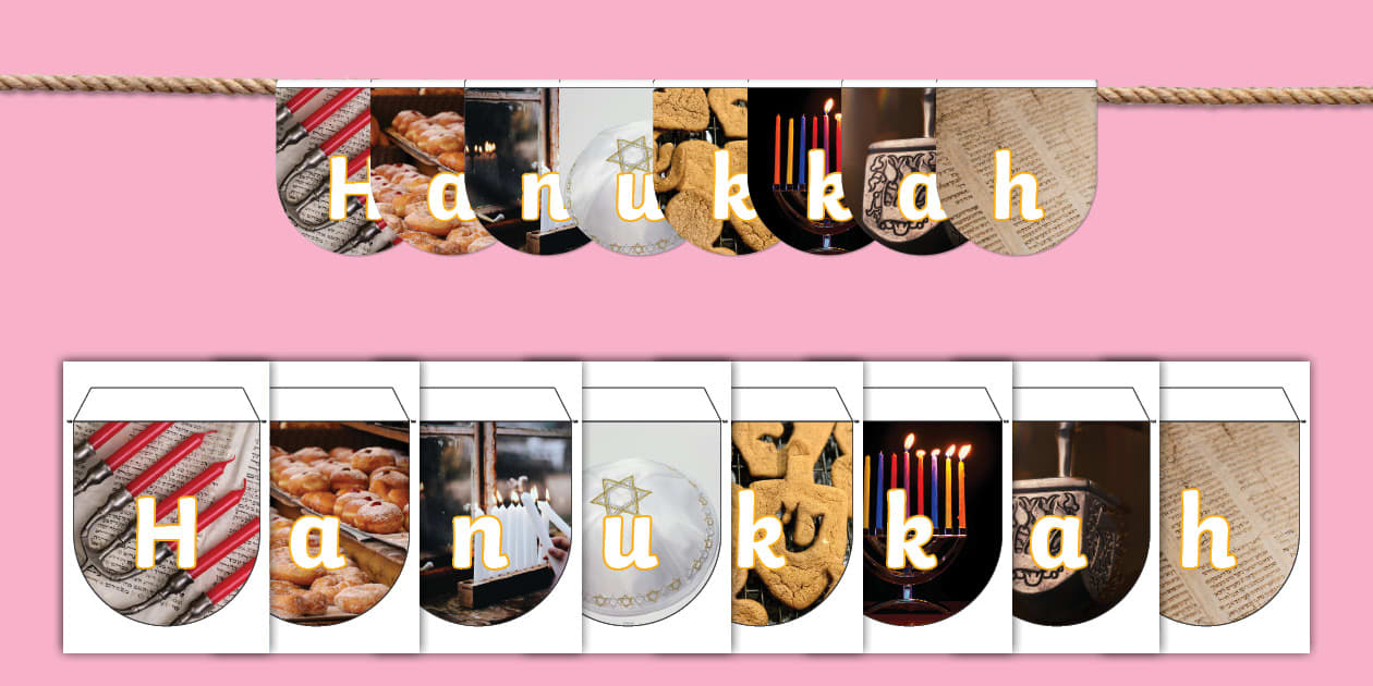 Hanukkah Photo Display Bunting - Twinkl Display - Twinkl