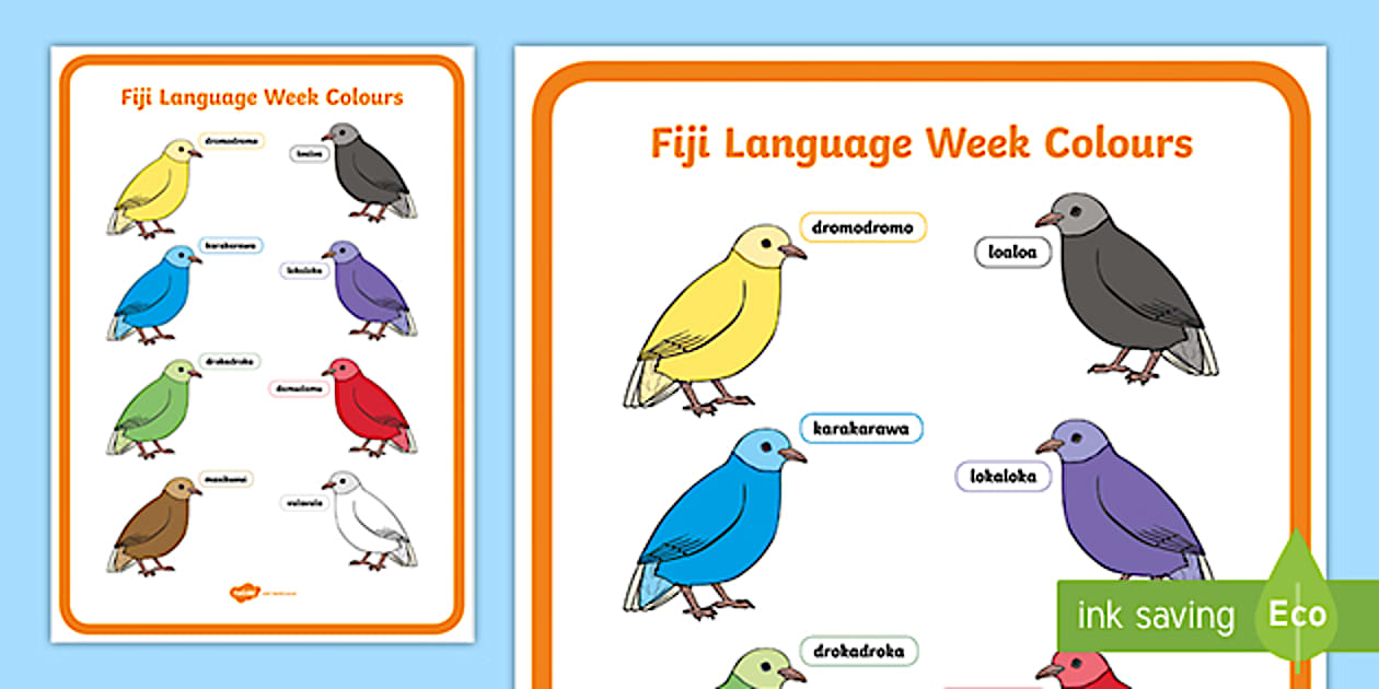 Fijian Language Week Colours Poster (Hecho por educadores)