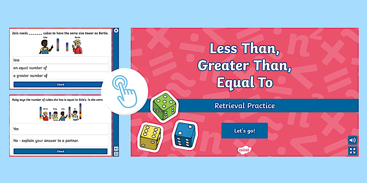 👉 Retrieval Practice Less Than Greater Than Equal To Maths
