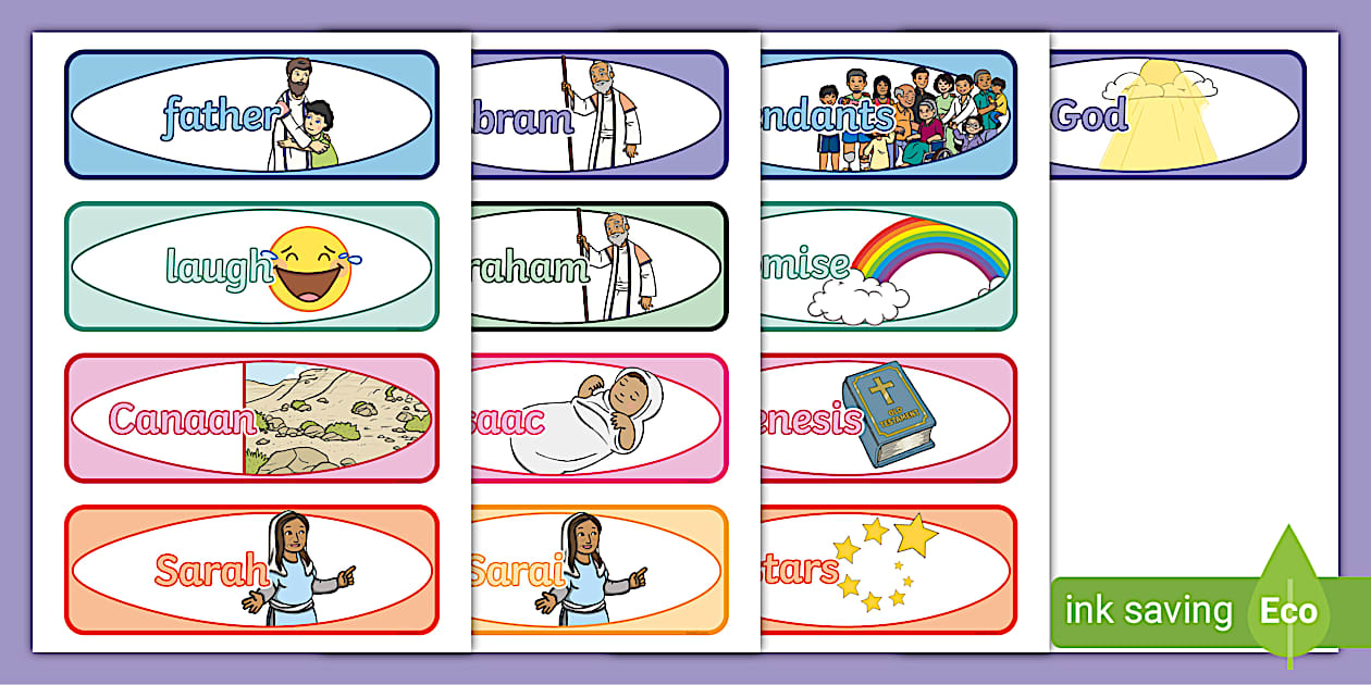 KS1 Abraham and Sarah Word Cards