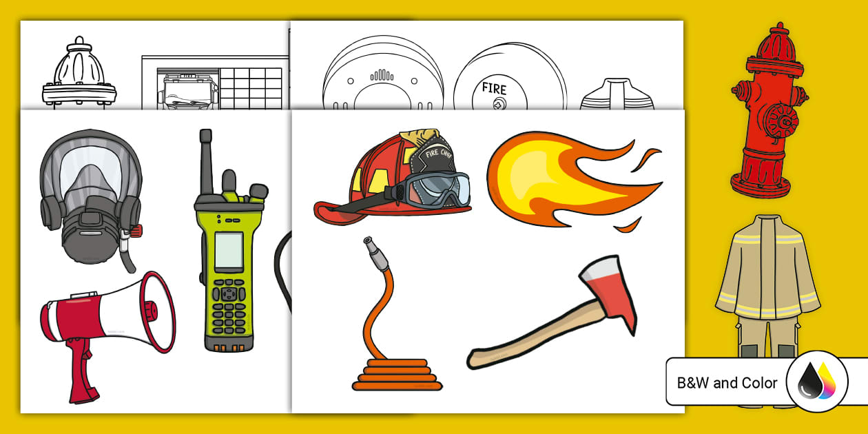 Fire Station Dramatic Play Cutouts (teacher made) - Twinkl