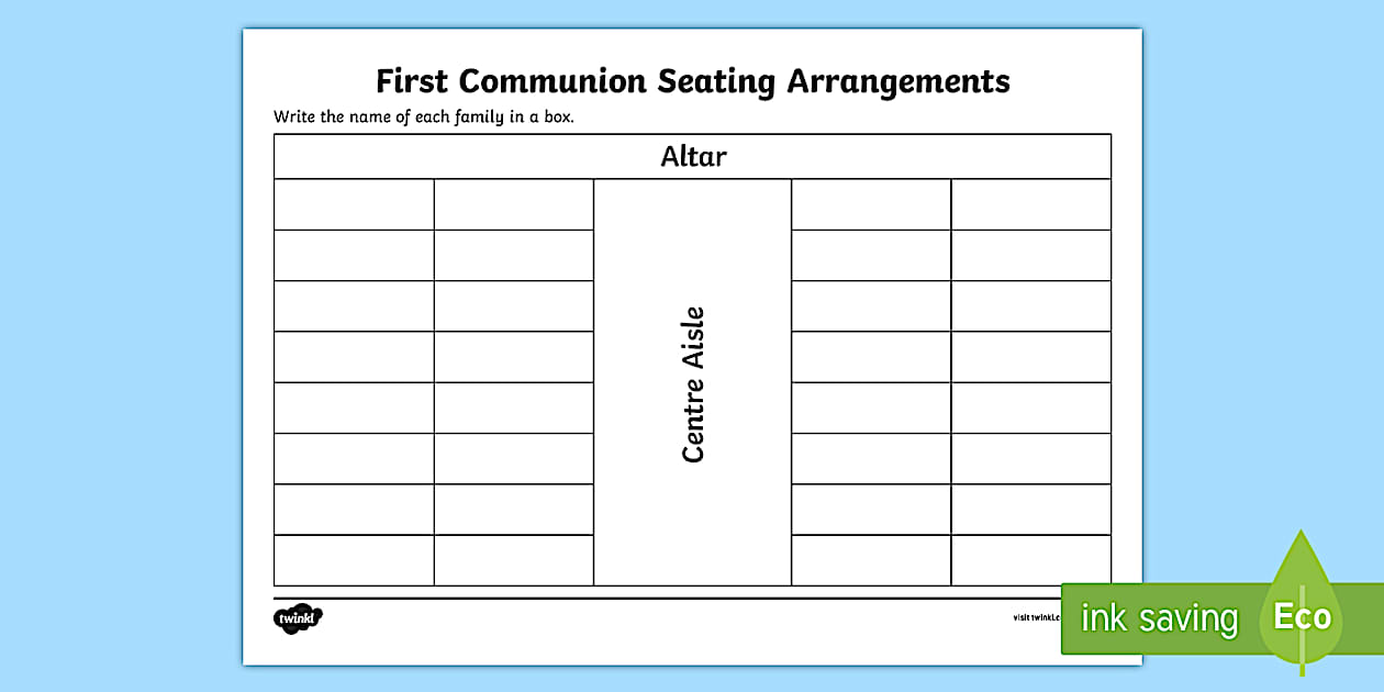 First Communion Seating Arrangements Planning Template