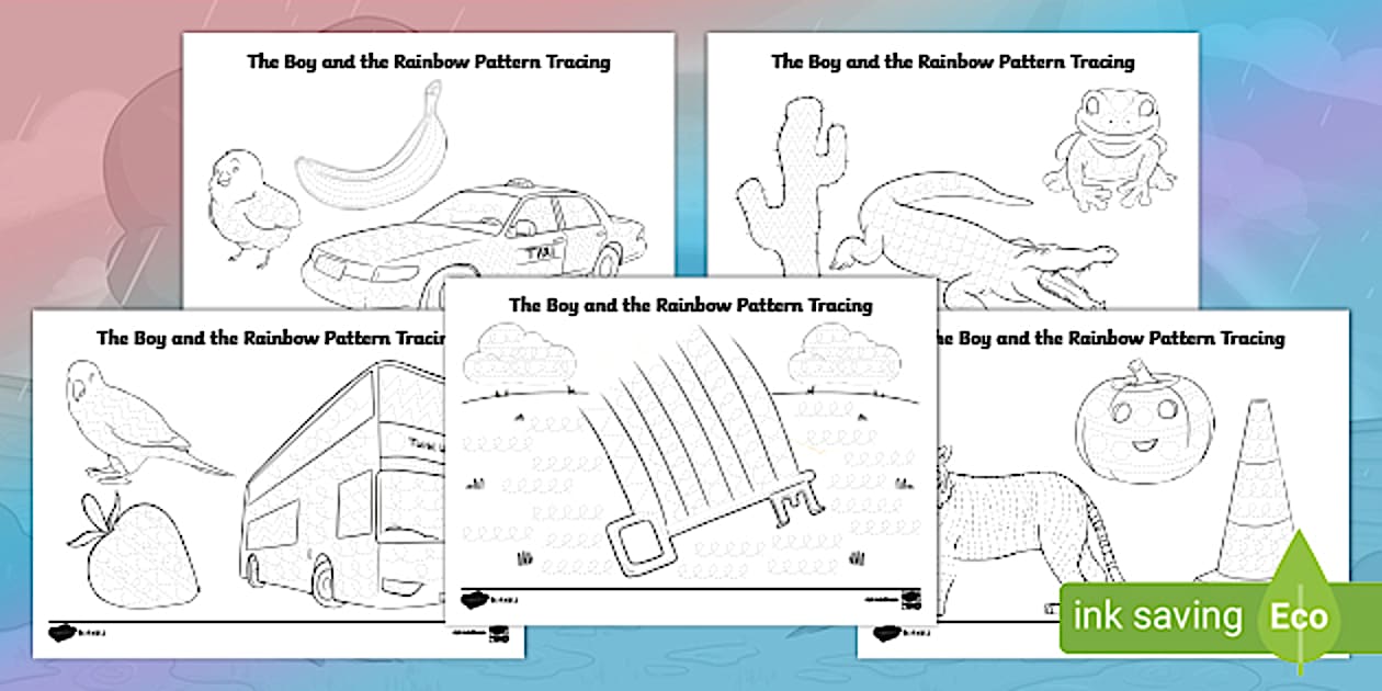 The Boy and the Rainbow Pattern Tracing Activity - Twinkl