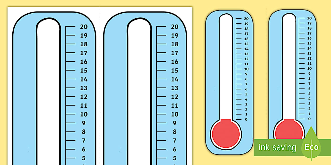 Thermometer Vertical 0-20 Number Line (teacher made)