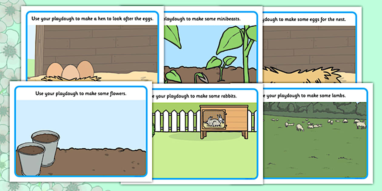 Springtime Playdough Mats (teacher made) - Twinkl