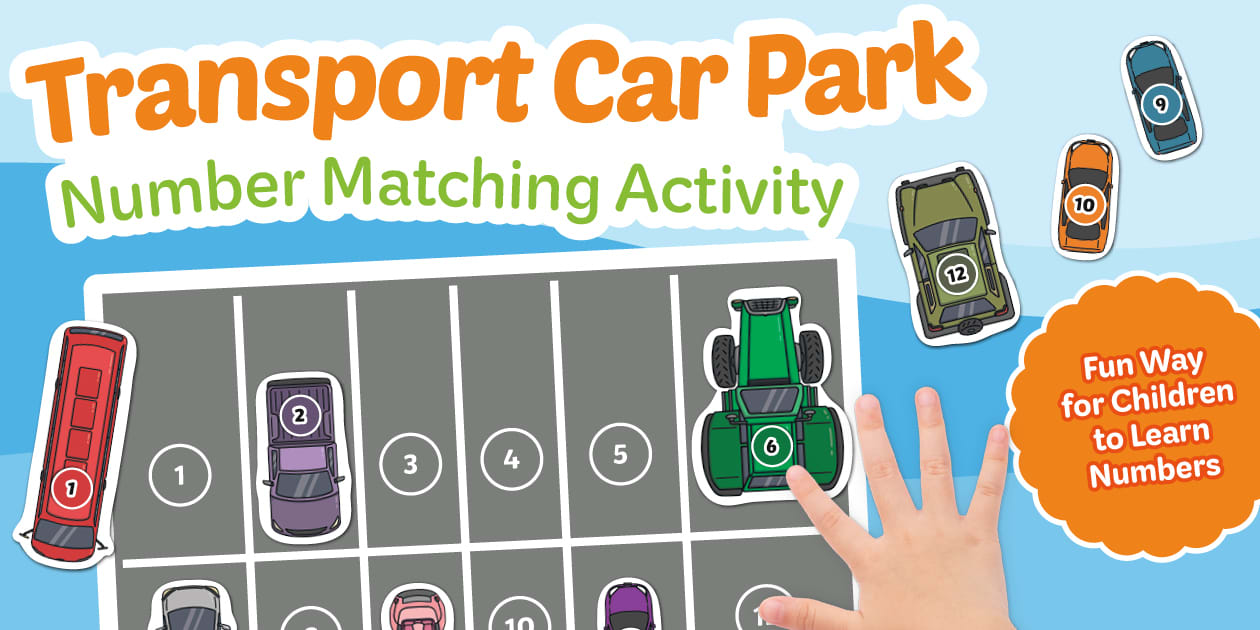 Transport Car Park Number Matching Activity