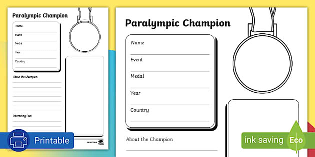 Paralympic Champion Writing Activity | South Africa - Twinkl