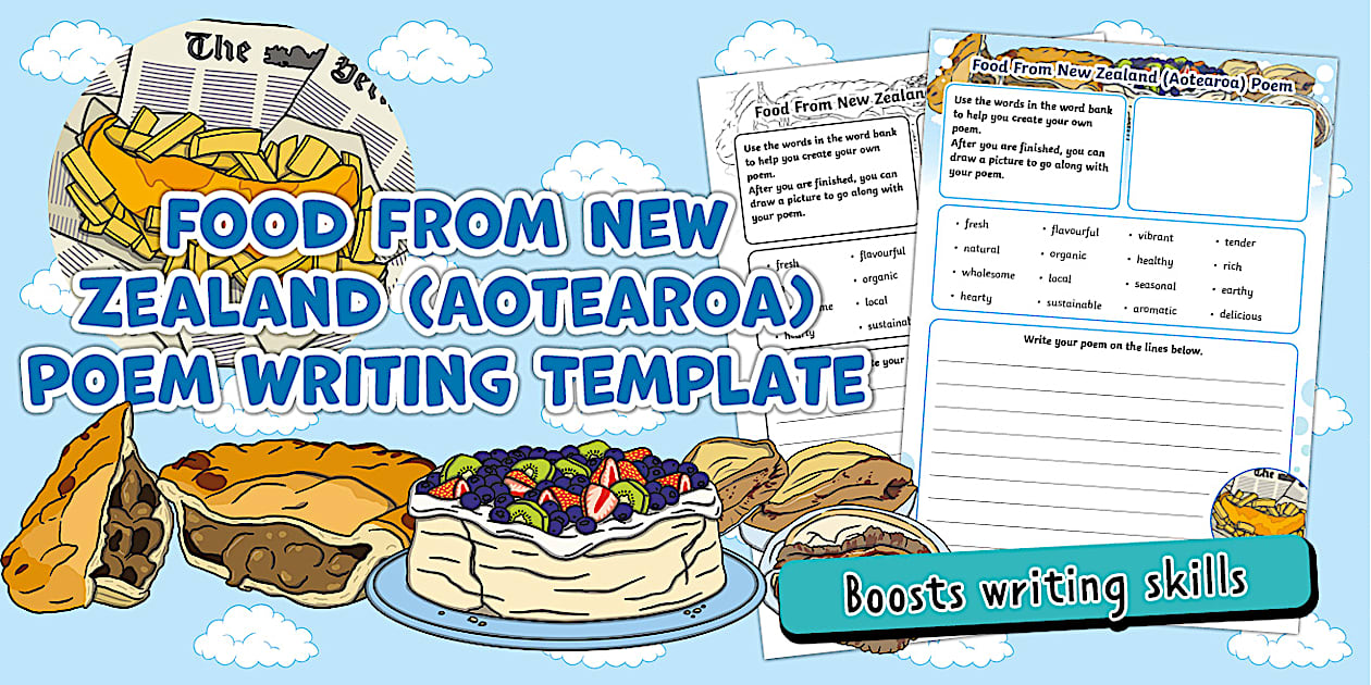 Food From New Zealand (Aotearoa) Poem Writing Template