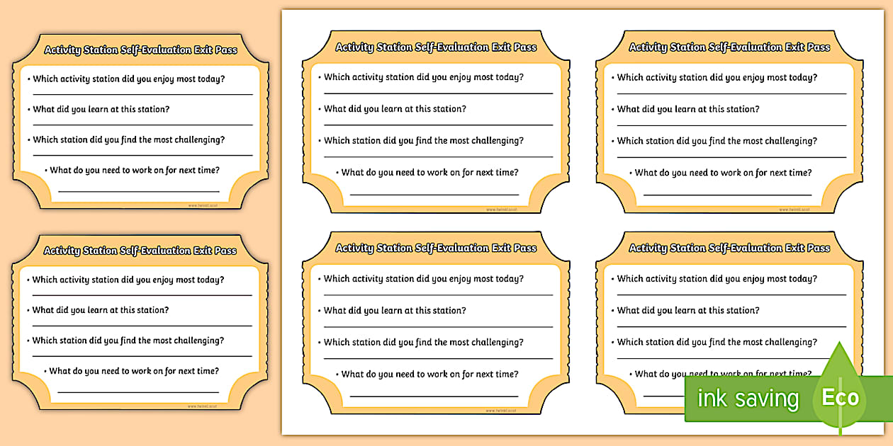 Black and White 2D Shapes and Tiling Self Evaluation Exit Pass Cards
