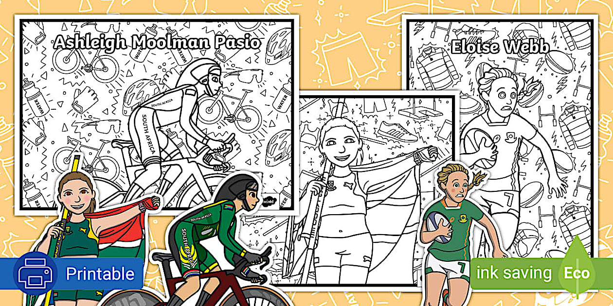 Women in Sport Colouring Pack - SA Sports Women - Twinkl