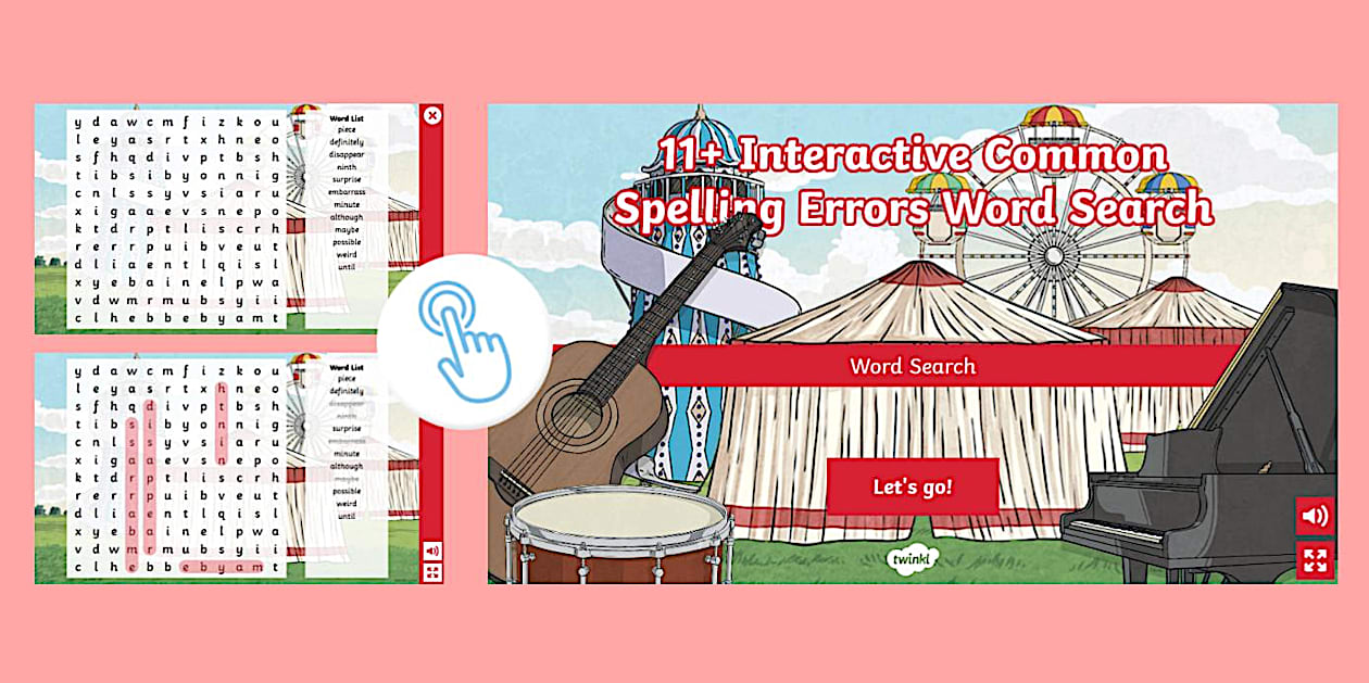 11+ Interactive Common Spelling Errors Word Search - Twinkl