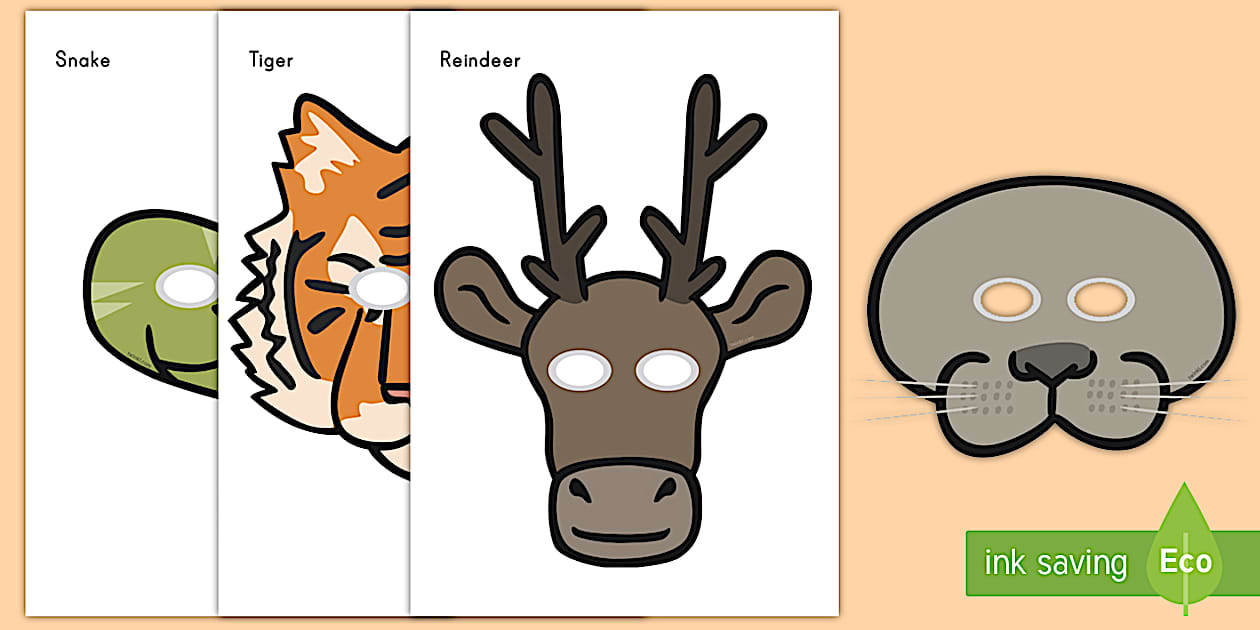Zoo Animals Dramatic Play Masks (teacher made) - Twinkl