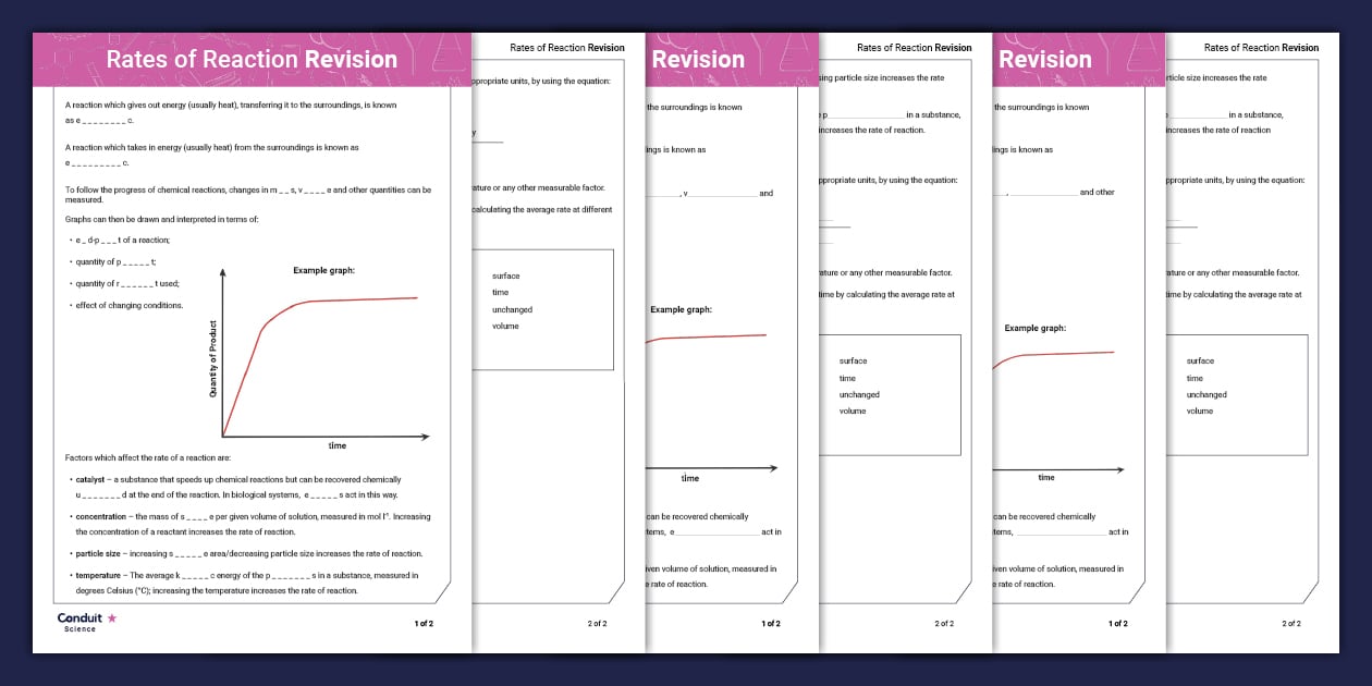 National 5 Rates of Reaction: Revision Work Sheet - Twinkl