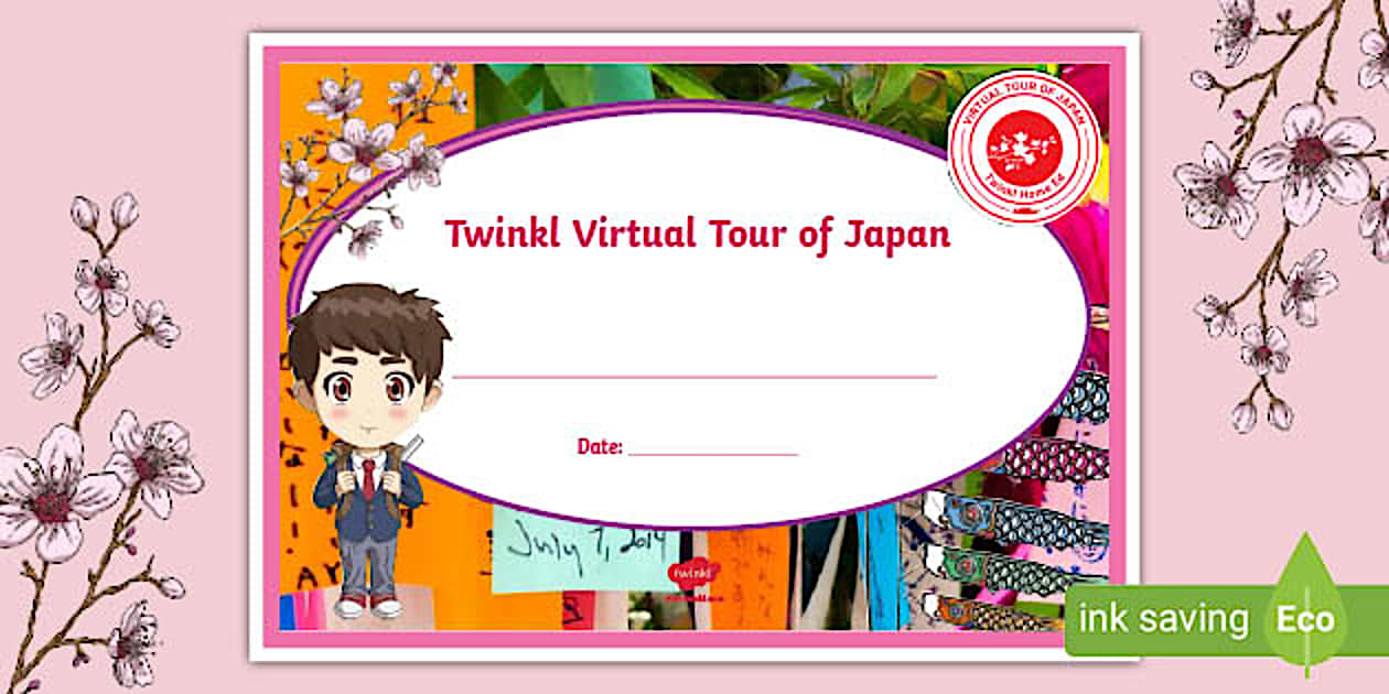 Virtual Tour of Japan Completion Certificate | Twinkl