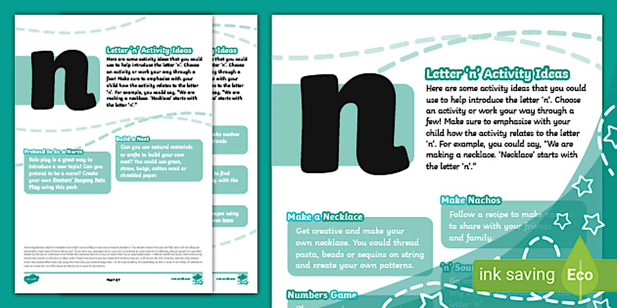 Letter 'n' Activity Ideas (teacher made) - Twinkl