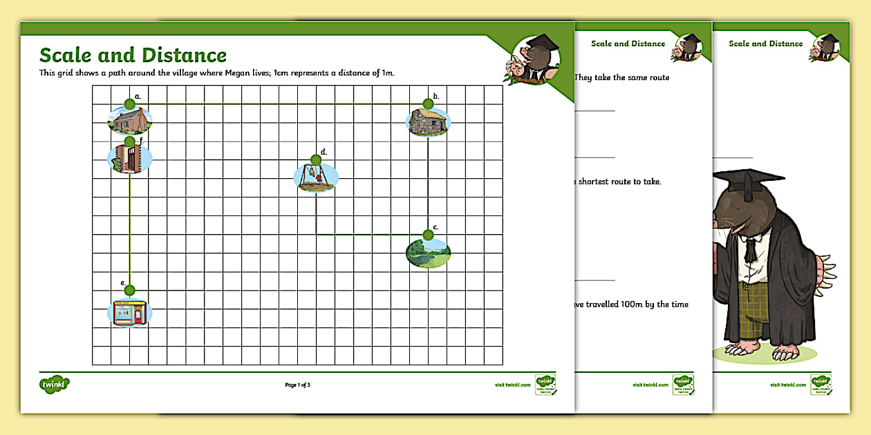 Scale and Distance Activity Sheets (teacher made) - Twinkl