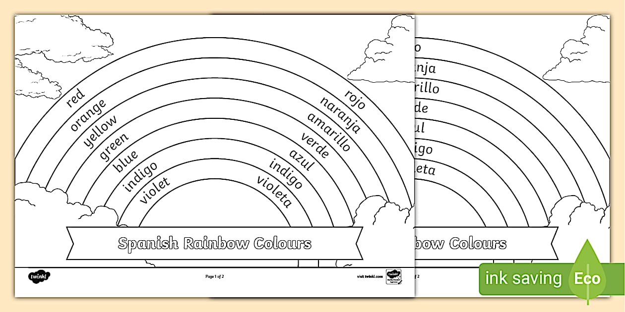 Spanish Rainbow Colouring Activity | Colours in Spanish