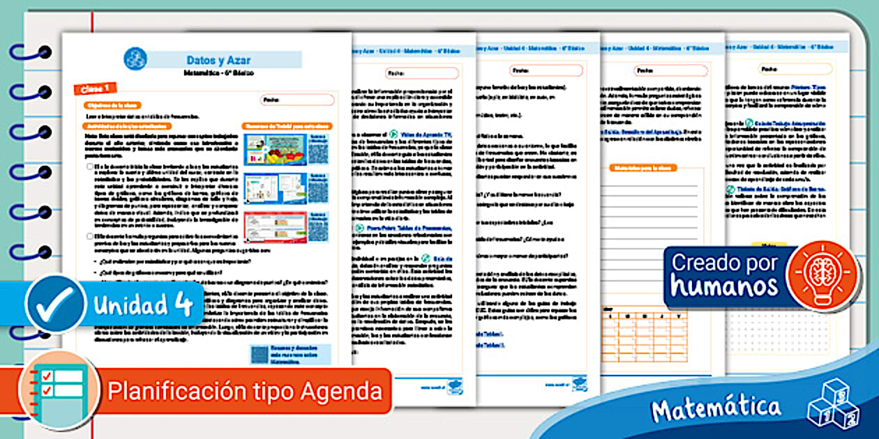 Planificación | Unidad 4 | Matemática | 6º Básico | Agenda
