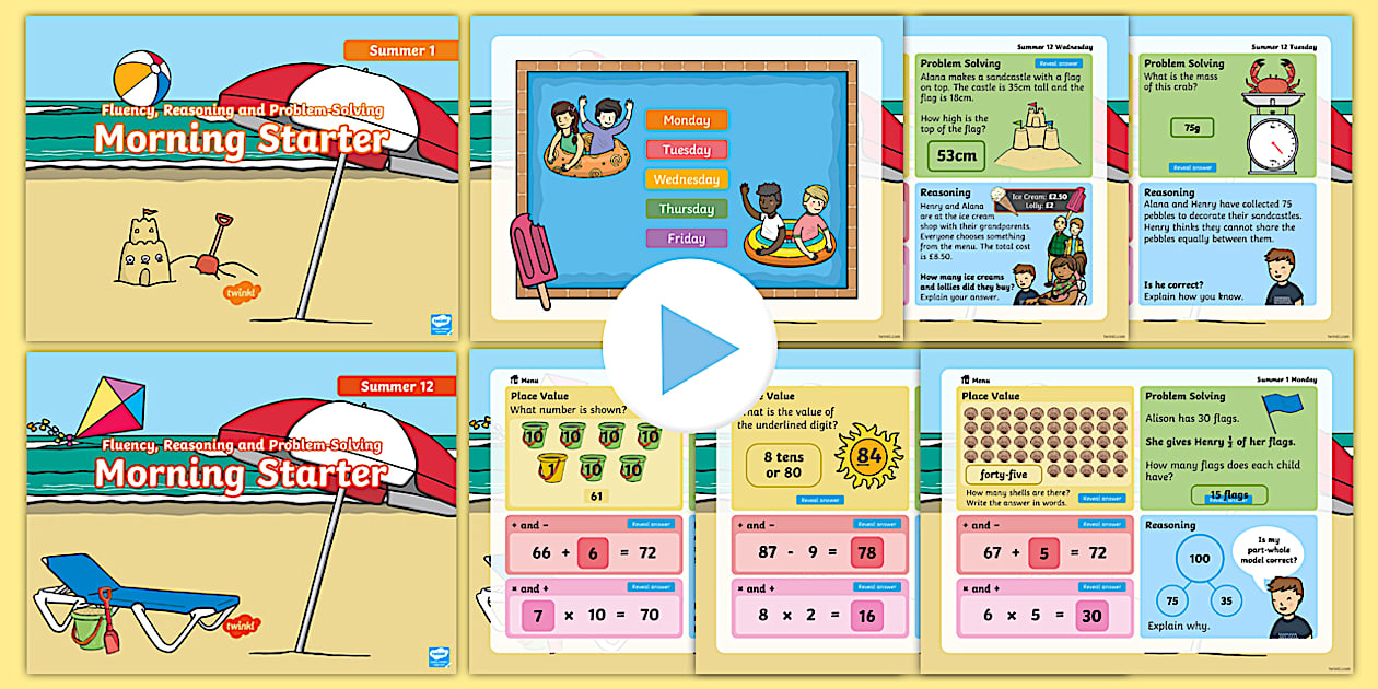 Year 2 Summer Morning Starter Weekly Bumper Pack - Twinkl