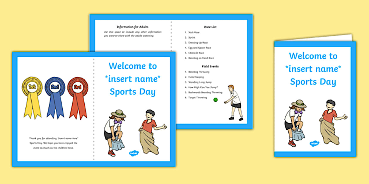 EYFS Races and Field Events Sports Day Parents Leaflet