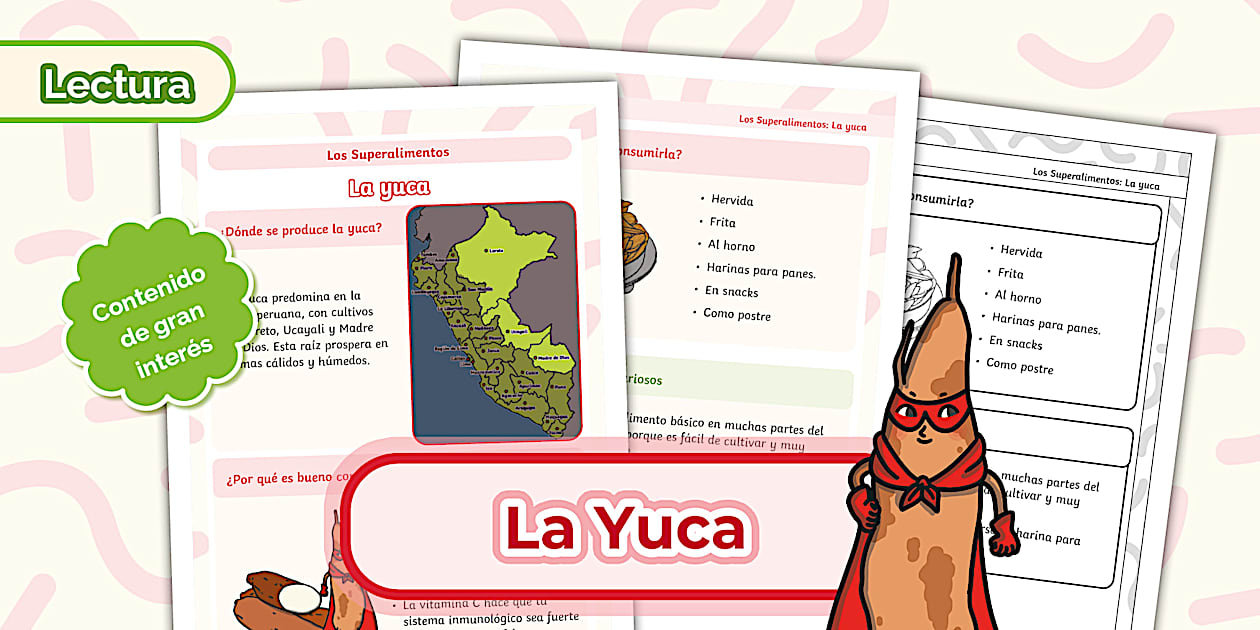 Texto informativo: Yuca (teacher made) - Twinkl