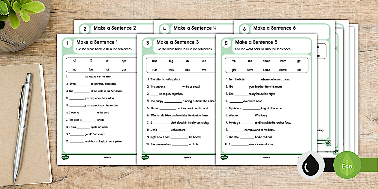 Writing Sentences 1st Grade Activity Pack | Twinkl USA