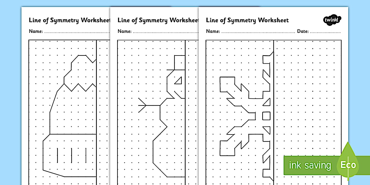 Winter Themed Symmetry Worksheet / Worksheets (teacher made)
