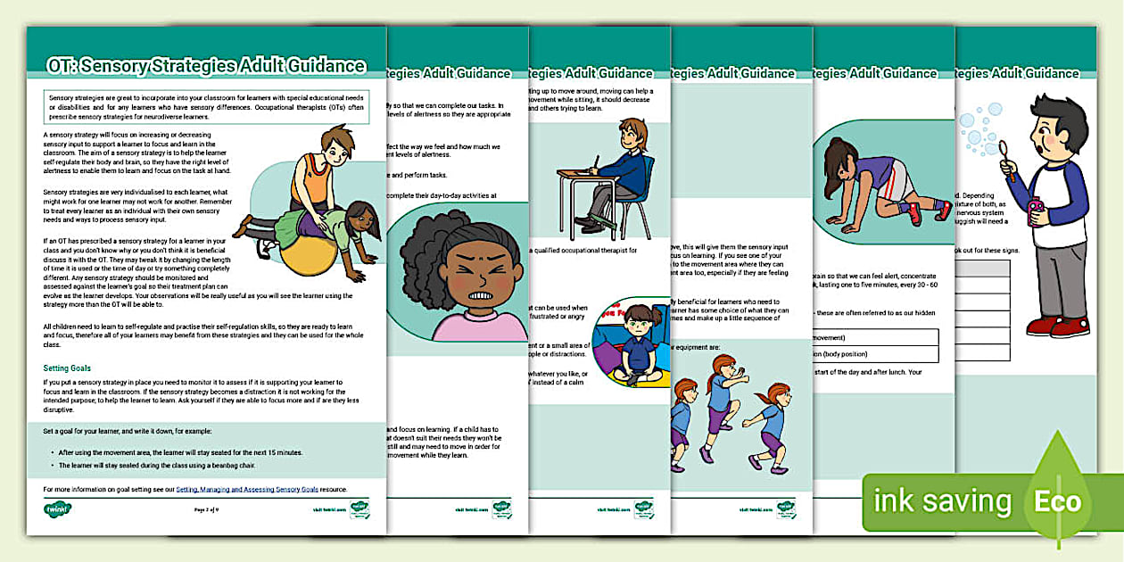 OT: Sensory Strategies Adult Guidance (Teacher-Made)
