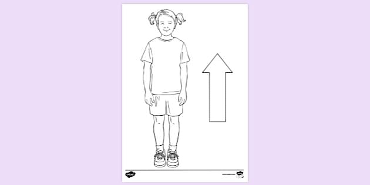 Stand Up Girl PE Kit Colouring Sheet | Colouring Sheets