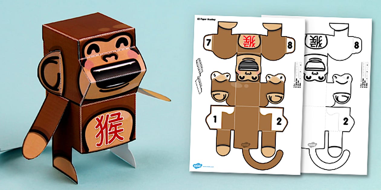 3D Printable Chinese New Year Monkey (teacher made) - Twinkl